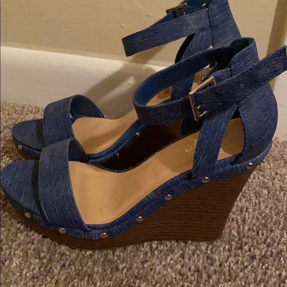 Shoes | Denim Wedge Heels | Poshmark